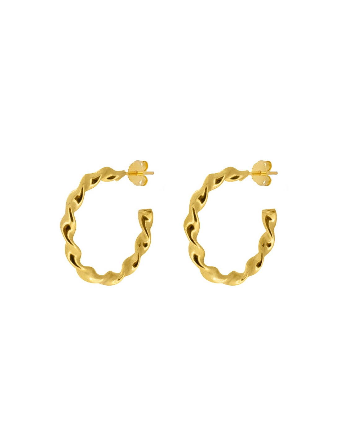 Pendientes de aro grandes bañados en oro